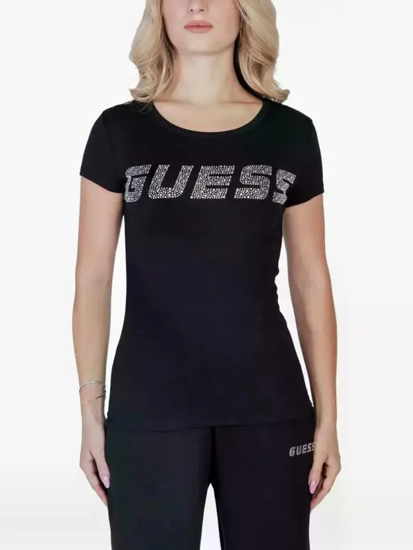 Guess Rhinestone-embellished T-shirt - Black
