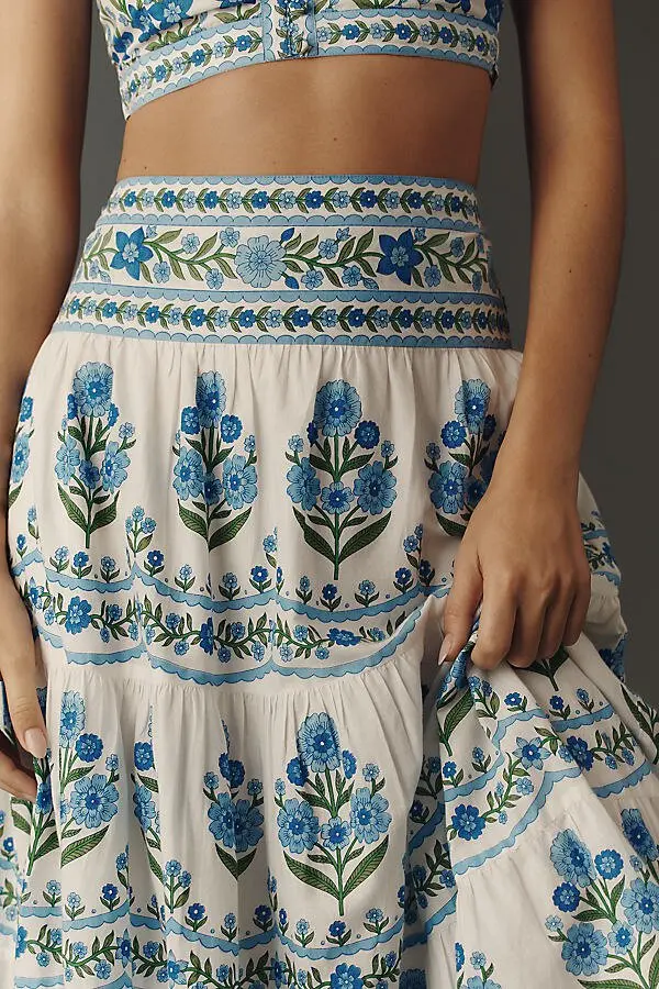 PINK CITY PRINTS 100% Cotton Tiered Rah Rah Skirt