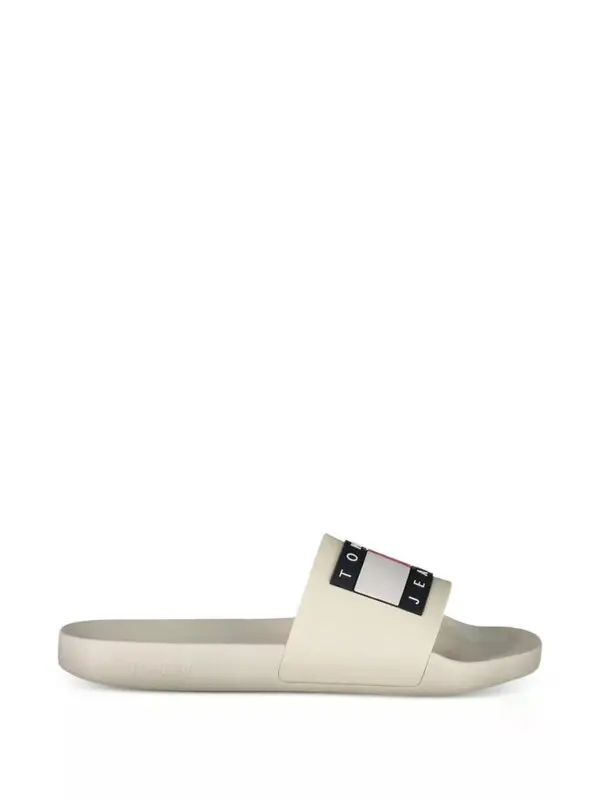 Tommy Hilfiger Logo-patch Slides - Neutrals