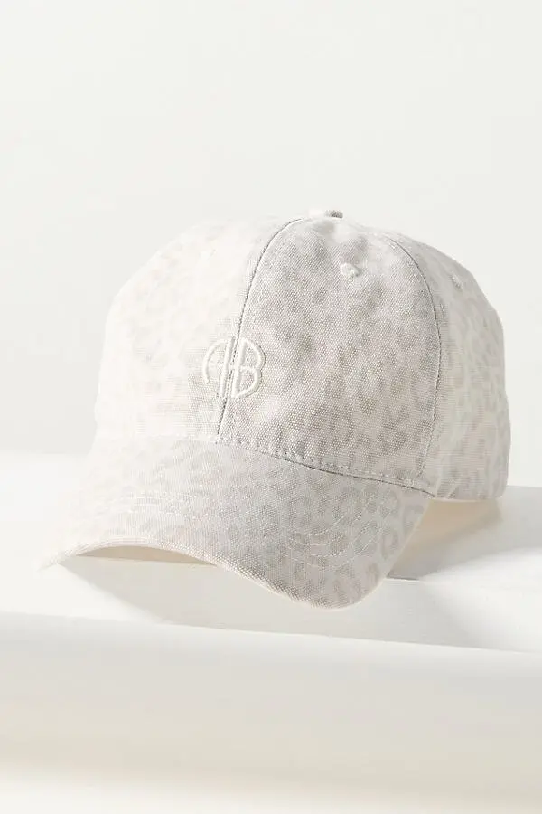 ANINE BING Jeremy Baseball Cap - Washed White Leopard