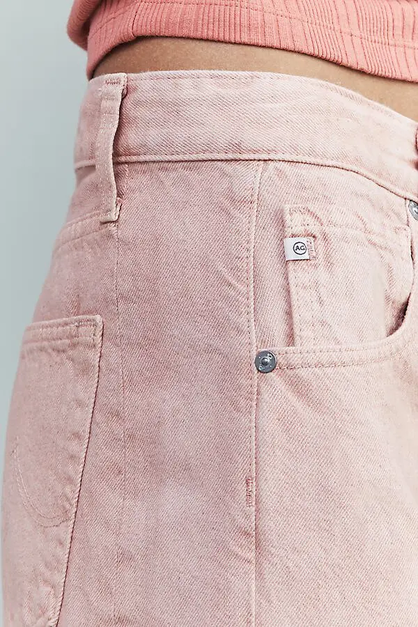 Ag Hattie Cotton Crop High-rise Tapered Jeans - Sulfur Sparkling Rose
