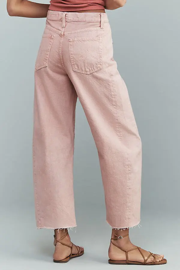 Ag Hattie Cotton Crop High-rise Tapered Jeans - Sulfur Sparkling Rose