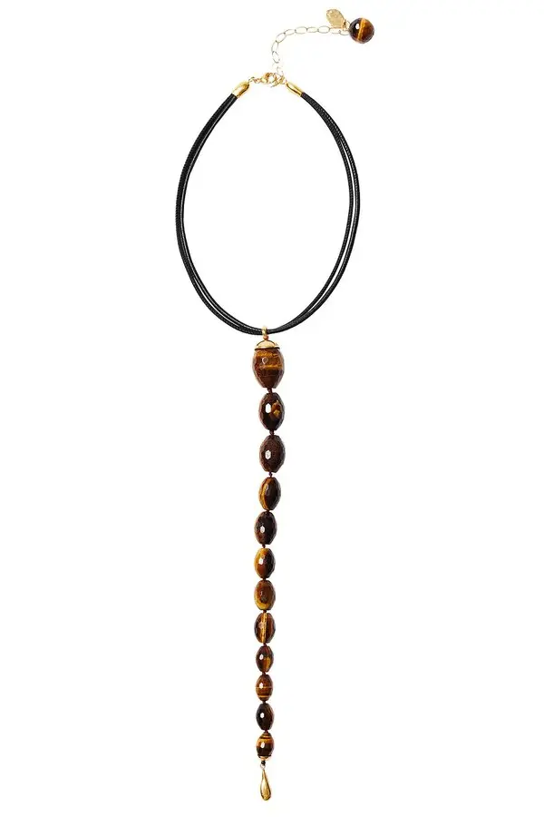 Chan Luu Hanging Beaded Necklace - Tigers Eye