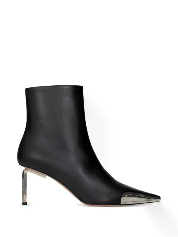 Off-White Metal-cap Stiletto Ankle Boots - Black