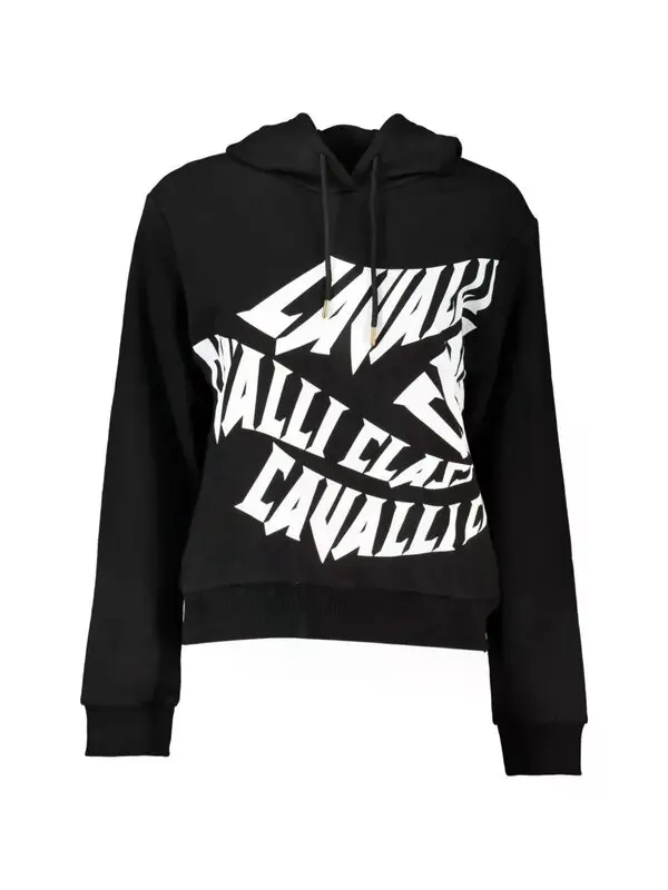 Roberto Cavalli Logo-print Hoodie - Black