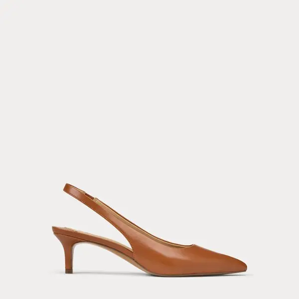 Ralph Lauren Lolah Ii Leather Slingback Pump - Lauren Tan
