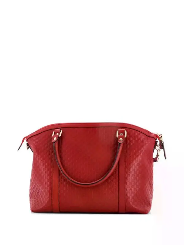 Gucci Britt Convertible Dome Microissima Leather Medium Satchel