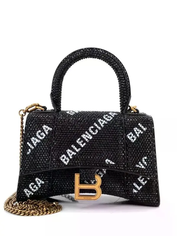Balenciaga Hourglass Top Handle Xs Satchel - Black