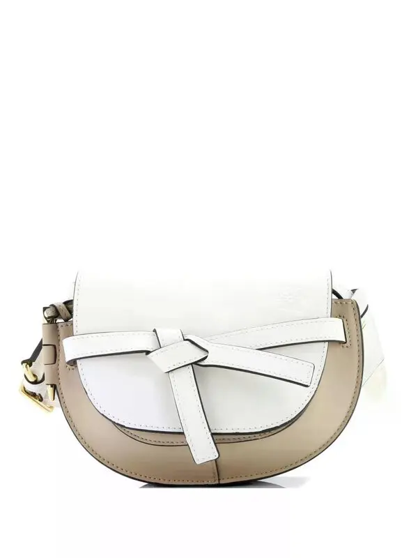 Loewe Gate Dual Shoulder Bag Leather Mini Crossbody Bag - Neutrals