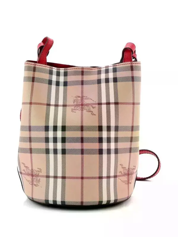 Burberry Lorne Haymarket Coated Canvas Small Bucket Bag - Neutrals