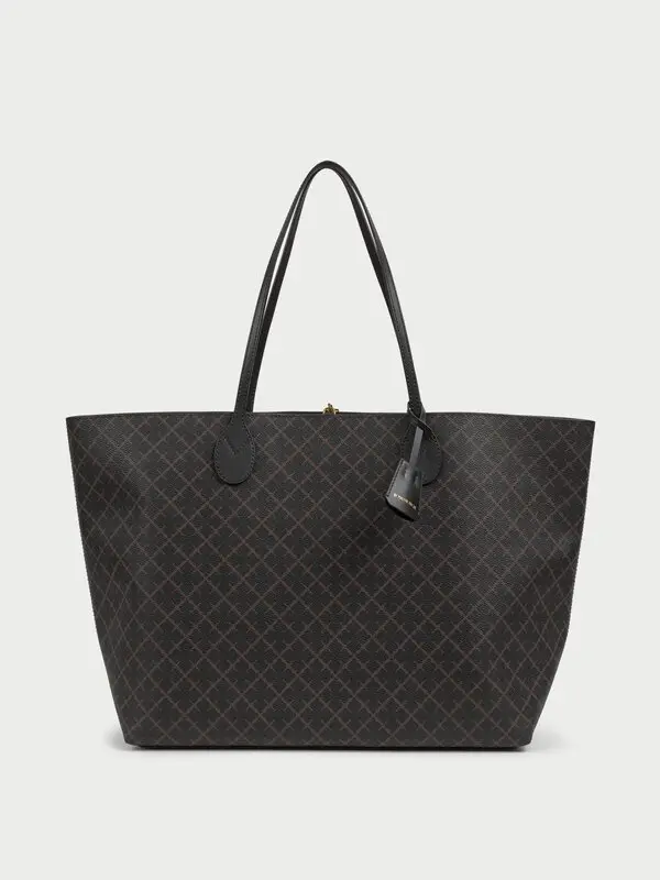 BY MALENE BIRGER Abi Printed Tote Bag - Dark Chokolate