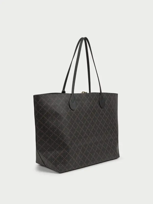 BY MALENE BIRGER Abi Printed Tote Bag - Dark Chokolate