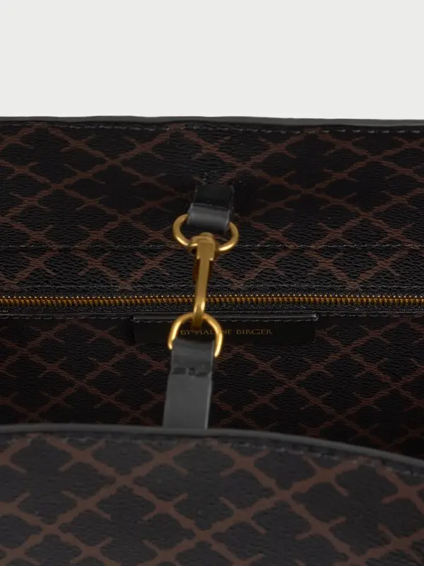 BY MALENE BIRGER Abi Printed Tote Bag - Dark Chokolate
