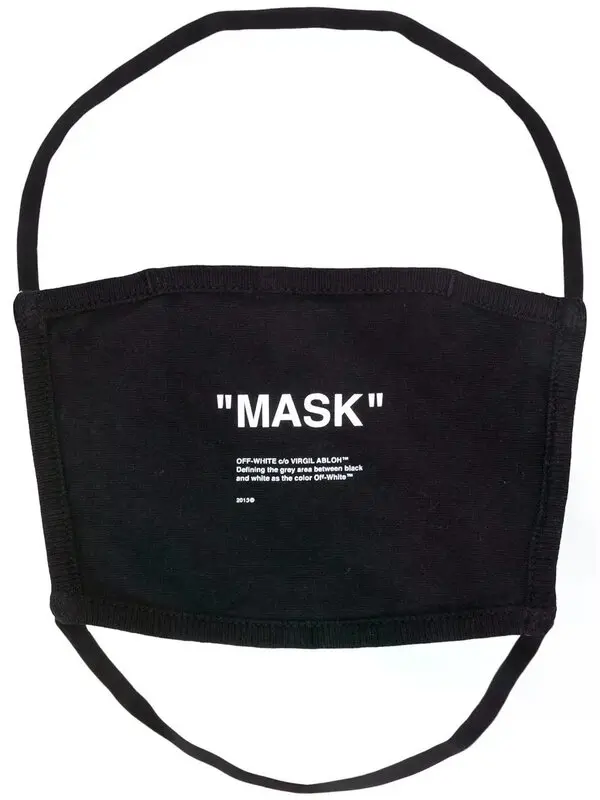 Off-White Mask Printed Face Mask - Black
