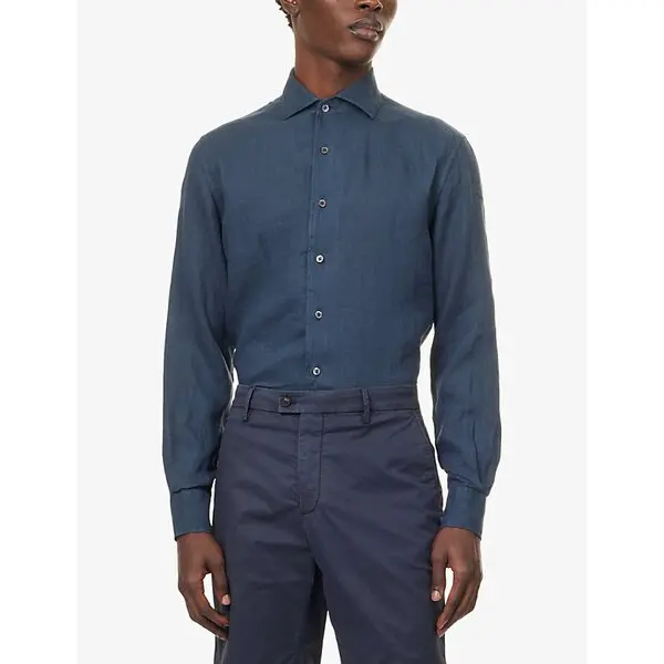 Corneliani Long-sleeve Linen Shirt