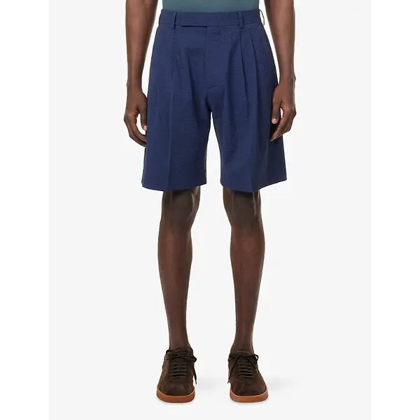 Paul Smith Pleated Knee-length Wool Shorts