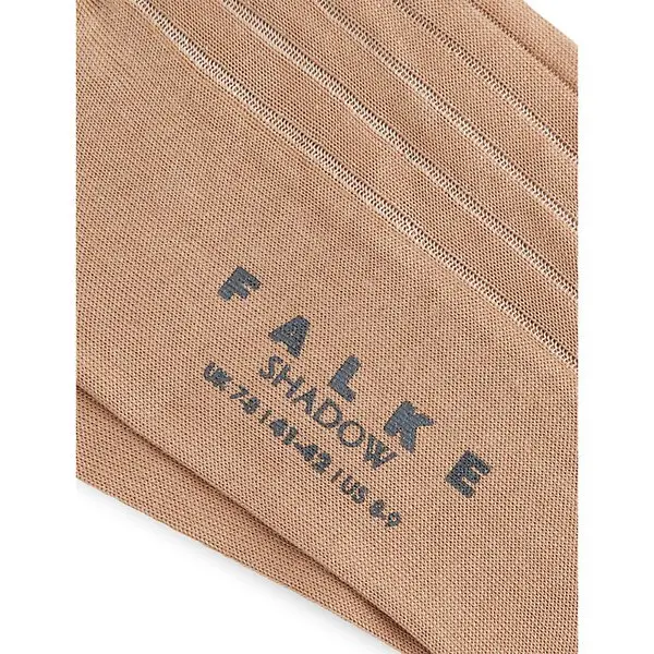Falke Shadow Striped Cotton Socks - Camel