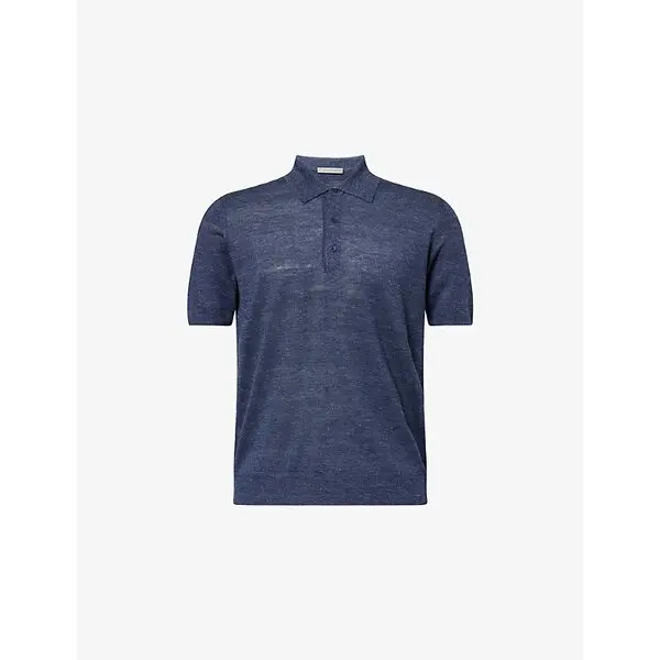 Corneliani Short-sleeve Linen And Silk-blend Polo Shirt