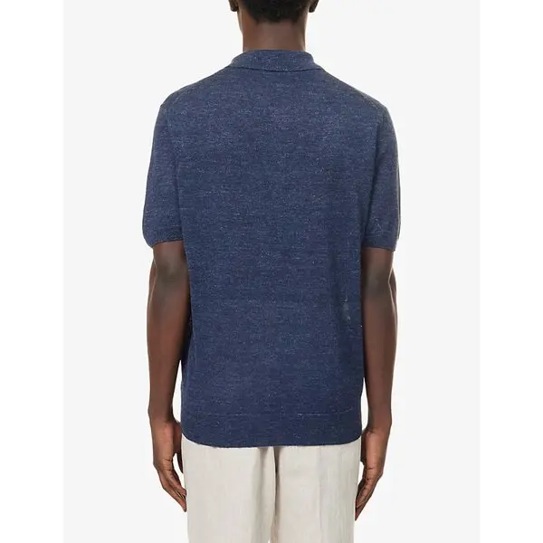 Corneliani Short-sleeve Linen And Silk-blend Polo Shirt