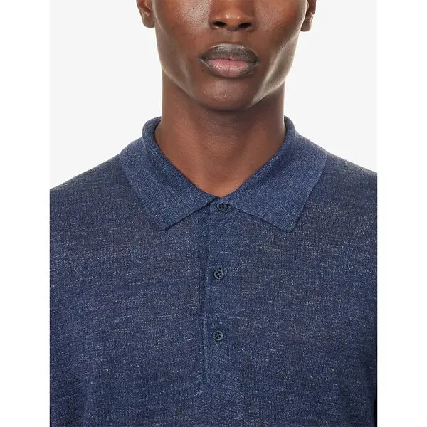 Corneliani Short-sleeve Linen And Silk-blend Polo Shirt