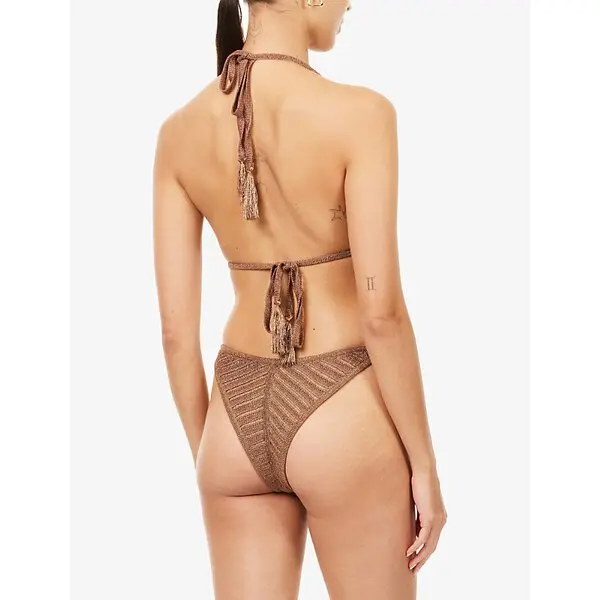 Devon Windsor Lucinda Triangle Woven Bikini Top