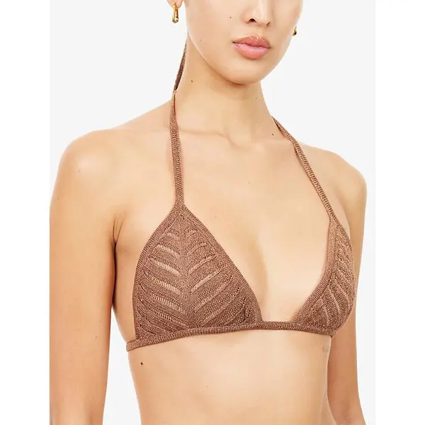 Devon Windsor Lucinda Triangle Woven Bikini Top