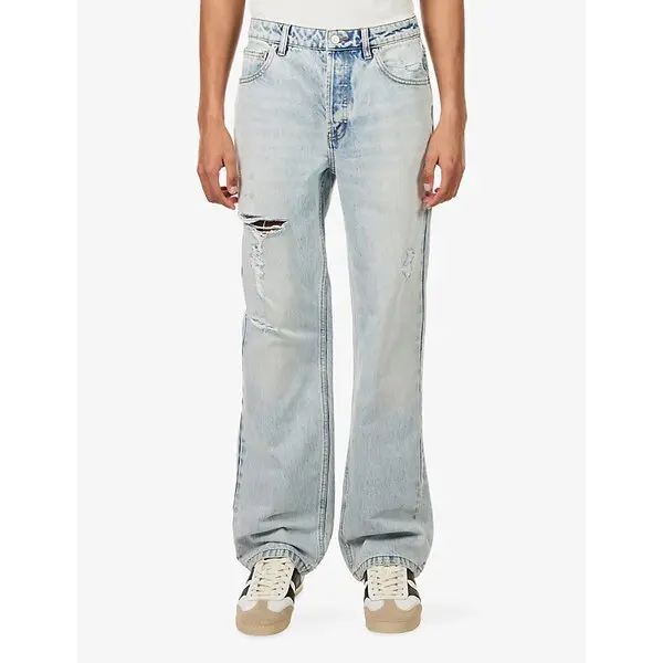 COLE BUXTON Light Wash Ripped Denim Jeans