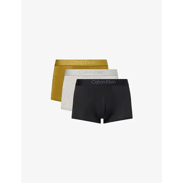 Calvin Klein Ultra Soft Pack Of Three Modal-jersey Trunks - Multi