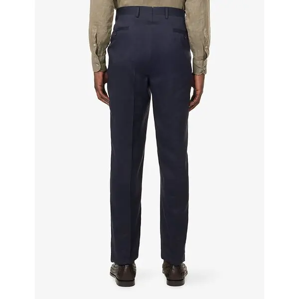 Corneliani Long-sleeve Pointed-collar Linen Shirt