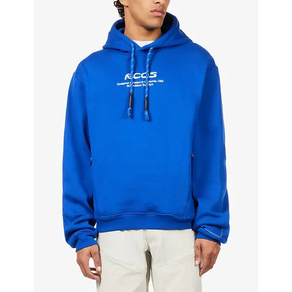 Reese Cooper Script-logo Relaxed-fit Cotton-fleece Hoodie