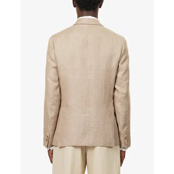 Paul Smith Single-breasted Buggy-lined Linen And Wool-blend Blazer