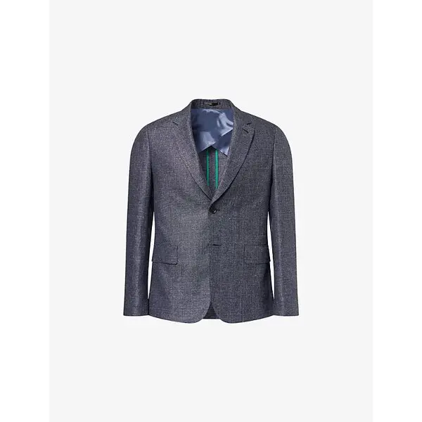 Paul Smith Sharkskin Buggy-lined Linen-wool Blazer