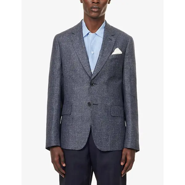 Paul Smith Sharkskin Buggy-lined Linen-wool Blazer