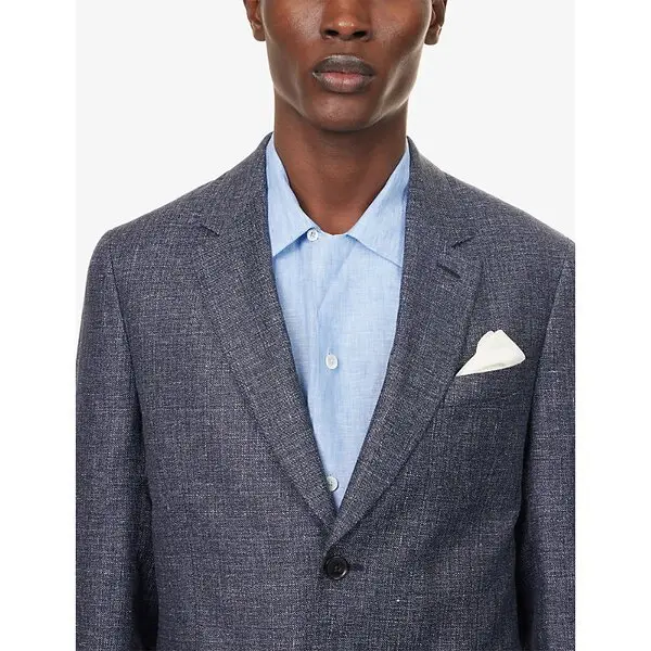 Paul Smith Sharkskin Buggy-lined Linen-wool Blazer