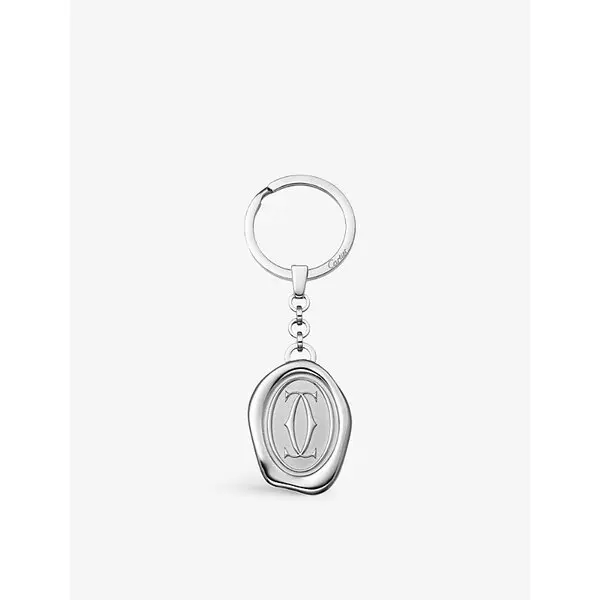 Cartier Double C Stainless Steel Keyring - Grey