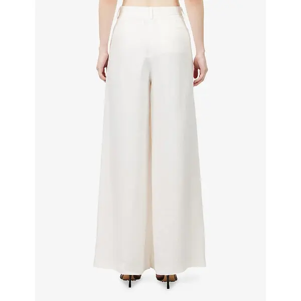 TWP Avery Wide-leg Pleated Linen Trousers