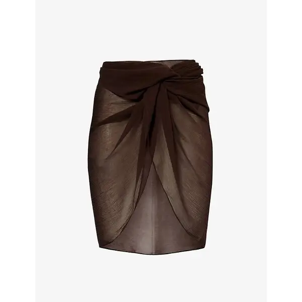 AWAY THAT DAY Sicily Crepe Sarong - Espresso