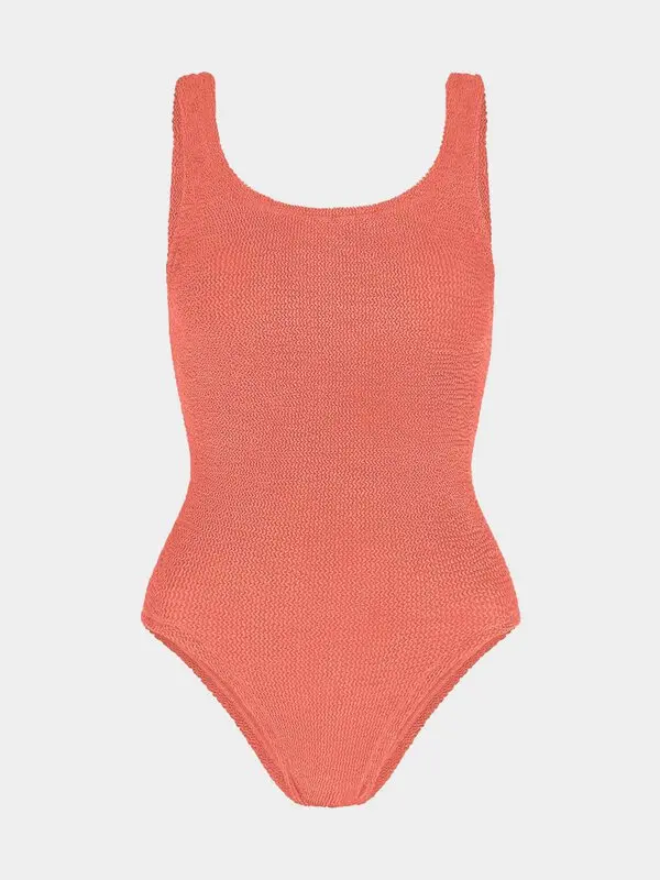 Hunza G Coverage Square Neck Swim - Metallic Coral