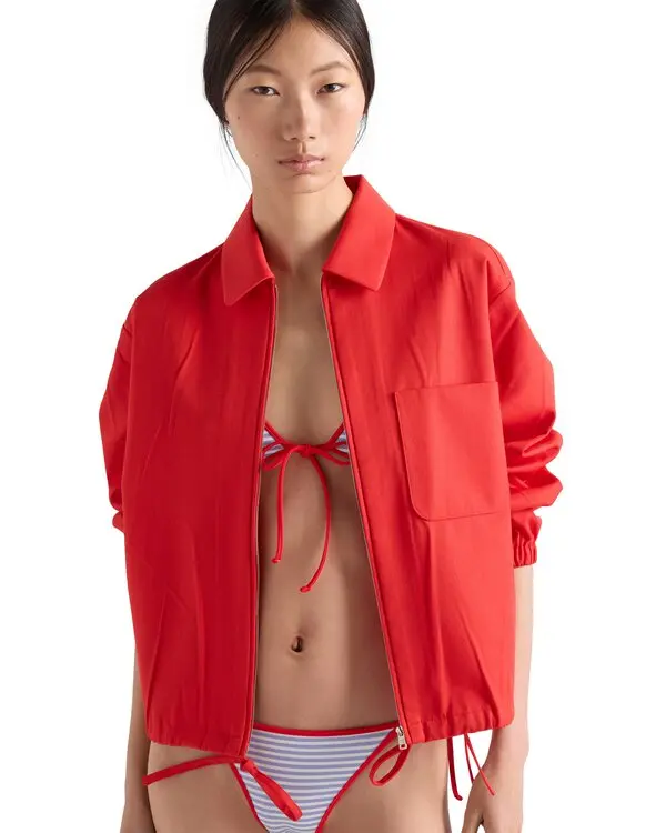 Prada Interlock Jersey Bikini Bottom - Periwinkle/red