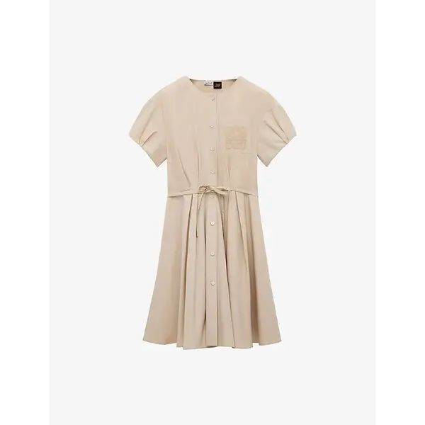 Loewe X Paula's Ibiza Puff-sleeve Mini Shirt Dress - Light Beige