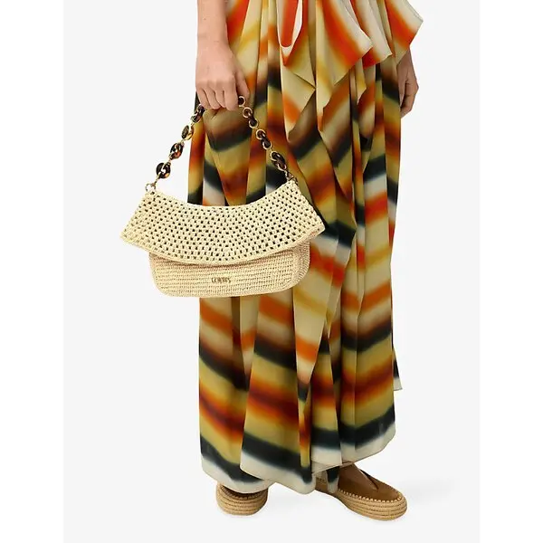 Loewe X Paula's Ibiza Ola Medium Raffia Shoulder Bag - Natural