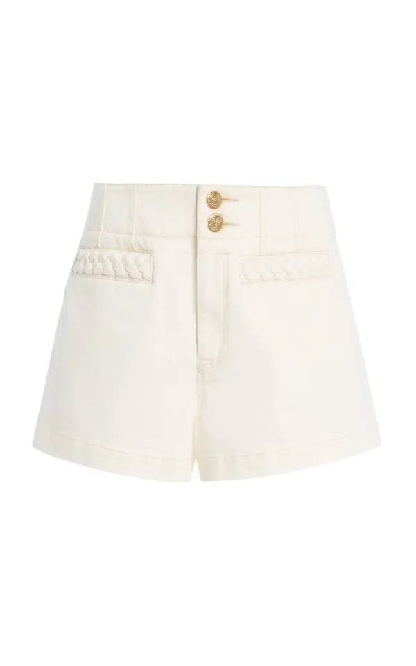 Zimmermann Roselight High-rise Denim Shorts - Ivory