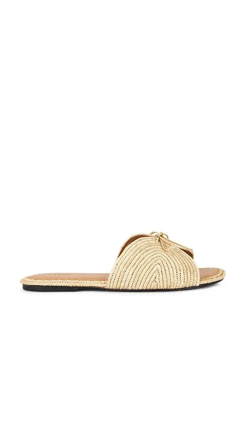 ODISSI Raffia Bow Detailing Slip-on Sandals