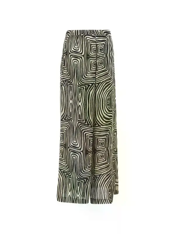 ELENA MIRÒ Abstract-pattern Wide-leg Trousers