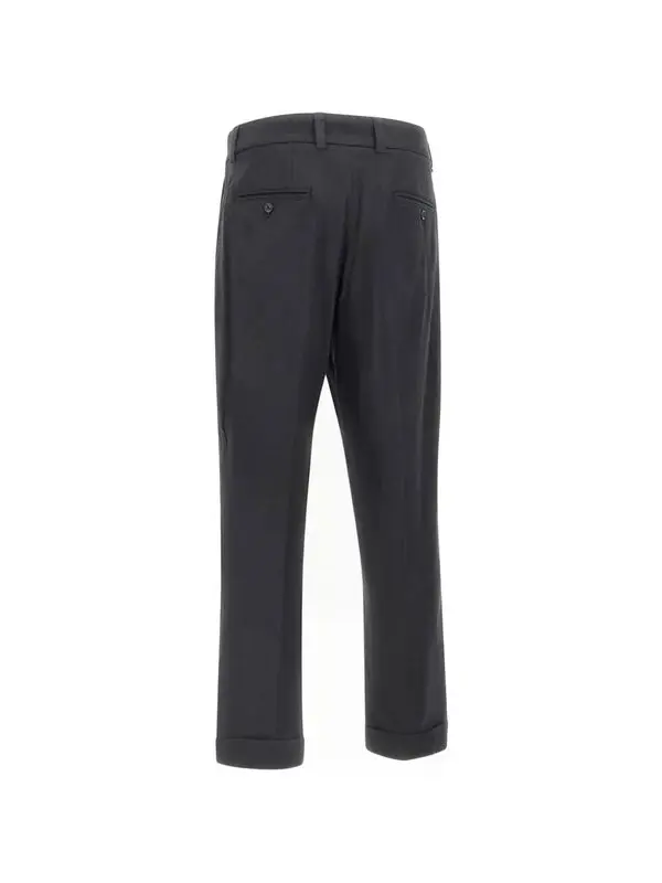 PAOLO PECORA Pleated Turned-up Trousers