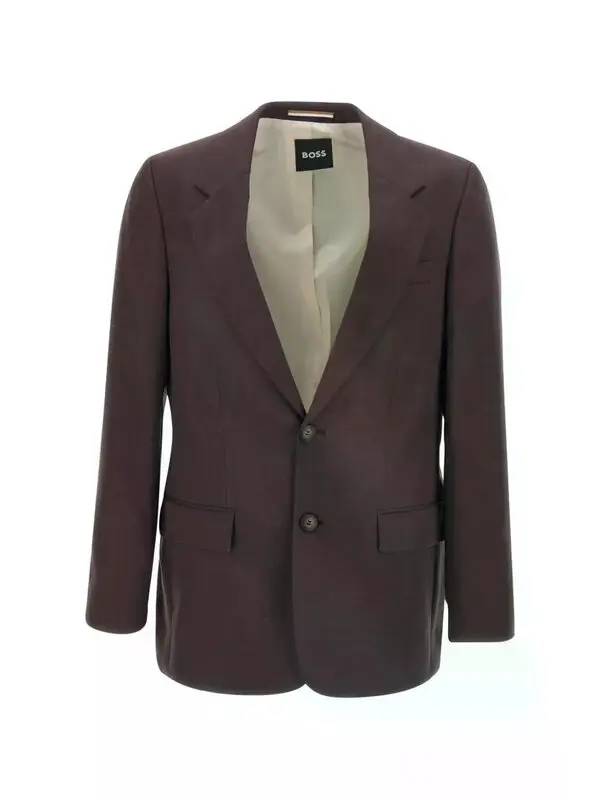 BOSS Single-breasted Twill Blazer - Brown