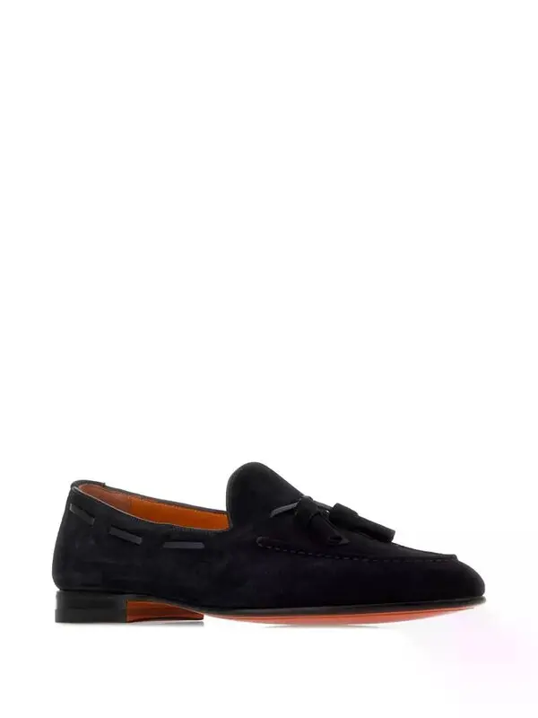 Santoni Tassel-detail Suede Loafers