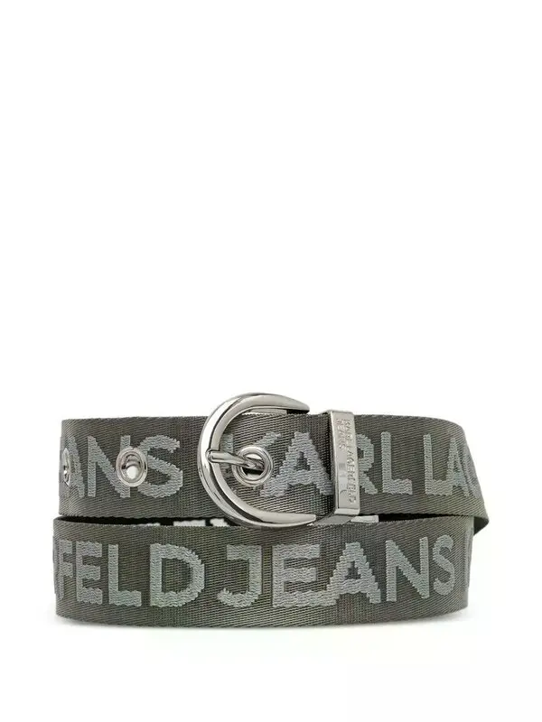 Karl Lagerfeld Logo-jacquard Reversible Belt - Grey