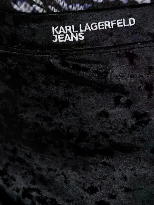 Karl Lagerfeld Crushed-velvet Mini Skirt