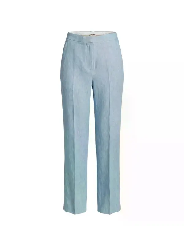 Tagliatore Pressed-crease Linen Trousers - Blue